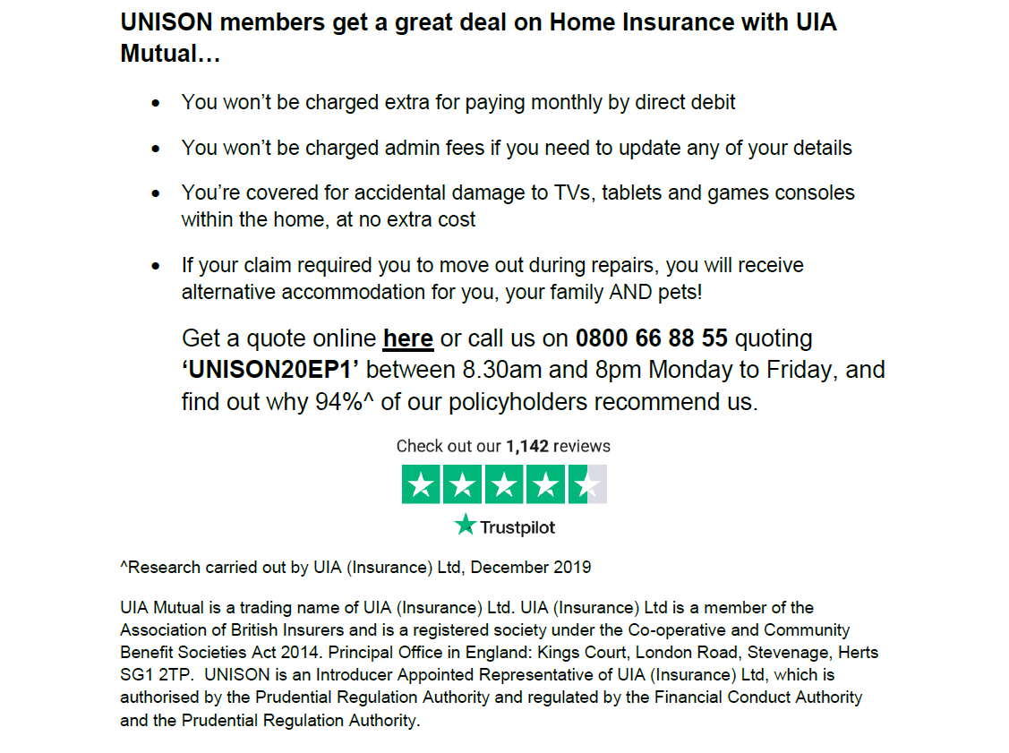 Home Insurance for UNISON Members | Unison Central Lancashire Health